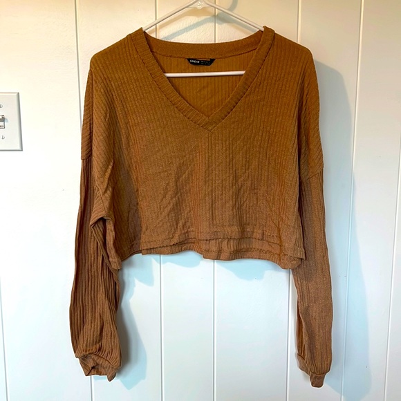 Tops | Shein Ribbed Autumn Sweater Crop Top | Poshmark